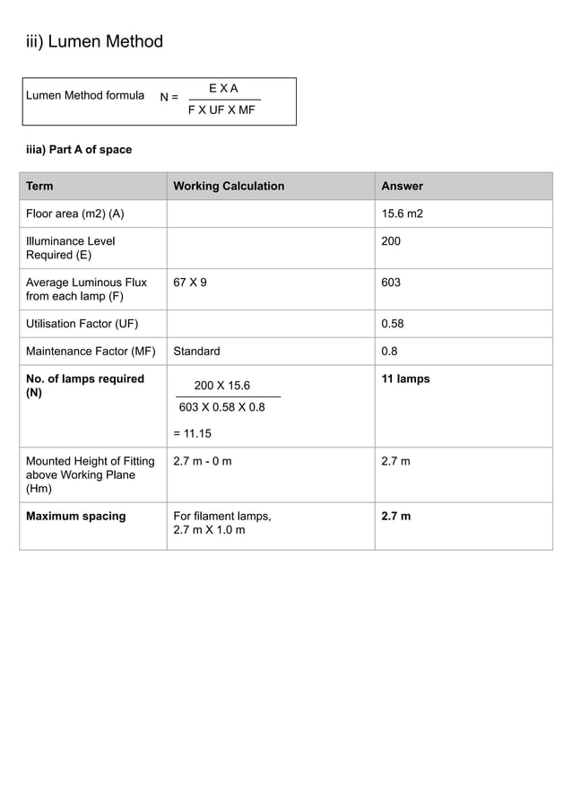 CALCULATIONS ON LIGHTING DESIGN | PDF | Interior Decorating | Home & Garden