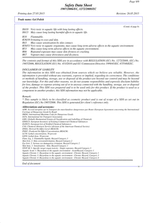 SGS-MSDS-IBN Gel Polish | PDF
