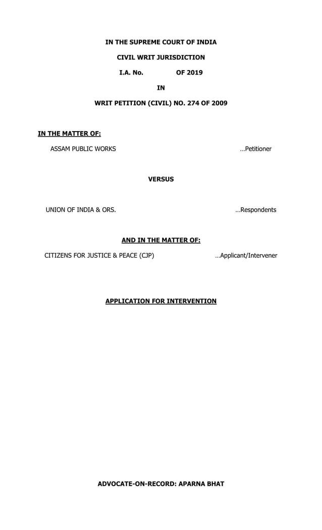 CJP NRC Intervention Application | PDF