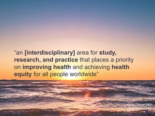 UMCU introductieweek: Global Health | PPT