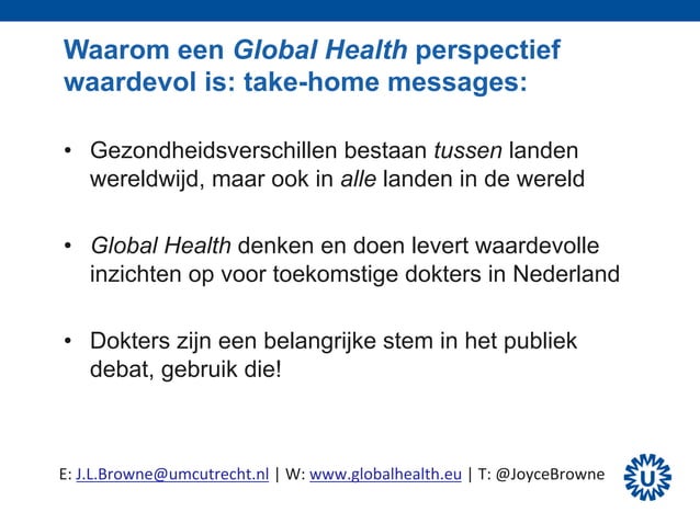 UMCU introductieweek: Global Health | PPT
