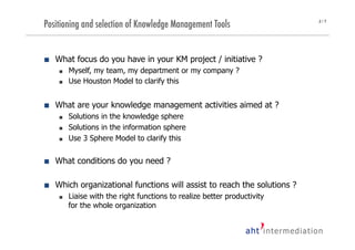 Knowledge Management Tools - Models and Questions | PPT