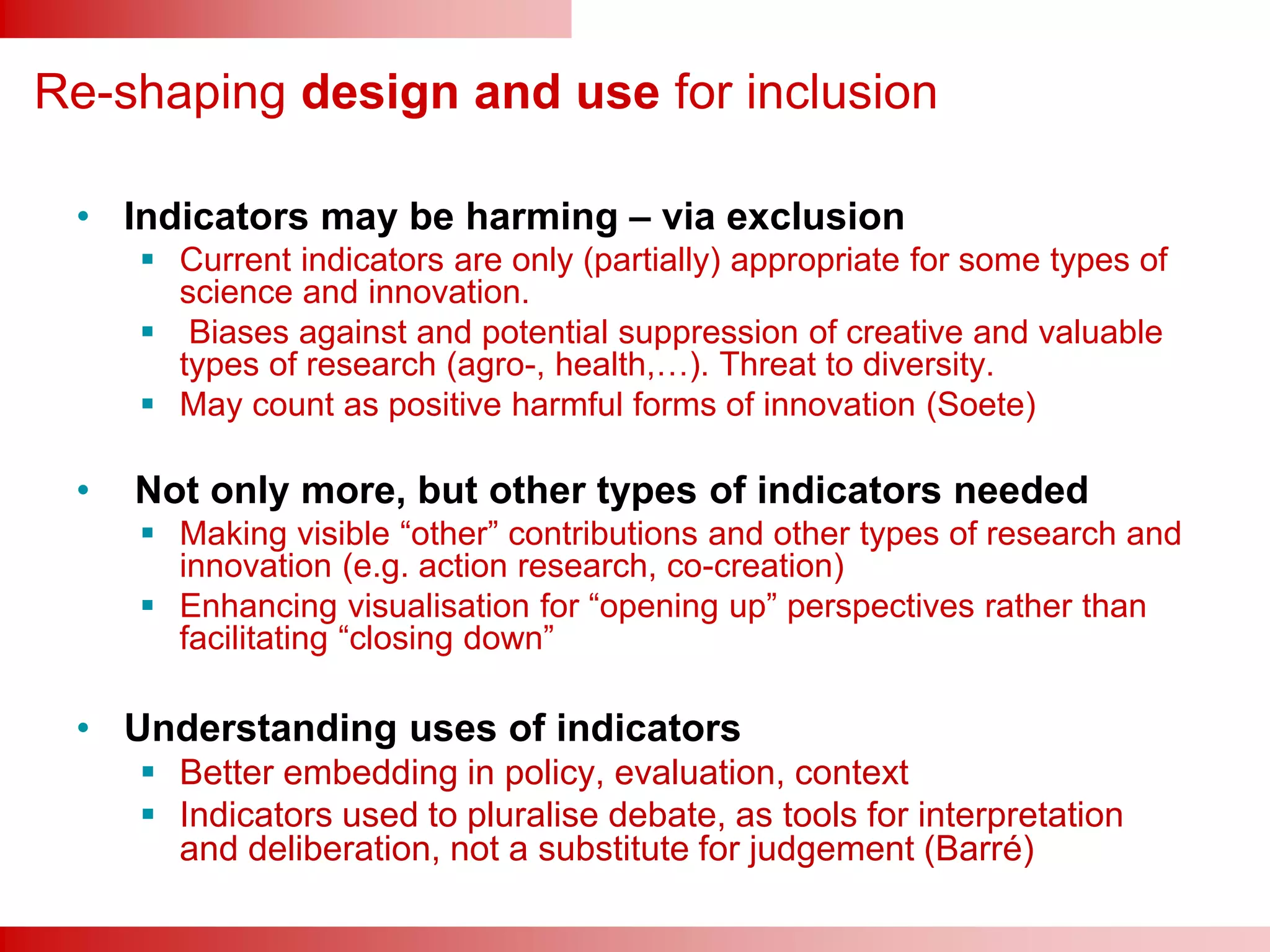 Rafols - Towards more inclusive STI indicators | PPT