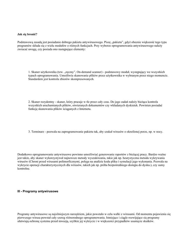 Wirusy i profilaktyka antywirusowa | PDF
