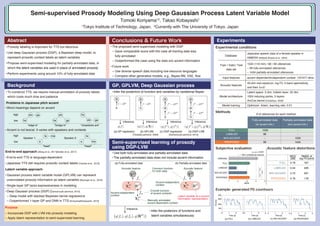 Semi-supervised Prosody Modeling Using Deep Gaussian Process Latent Variable Model | PPT