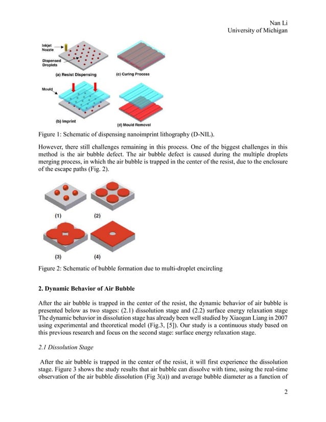 Air Bubble Defects in Dispensing Nanoimprint Lithography-Nan Li | PDF