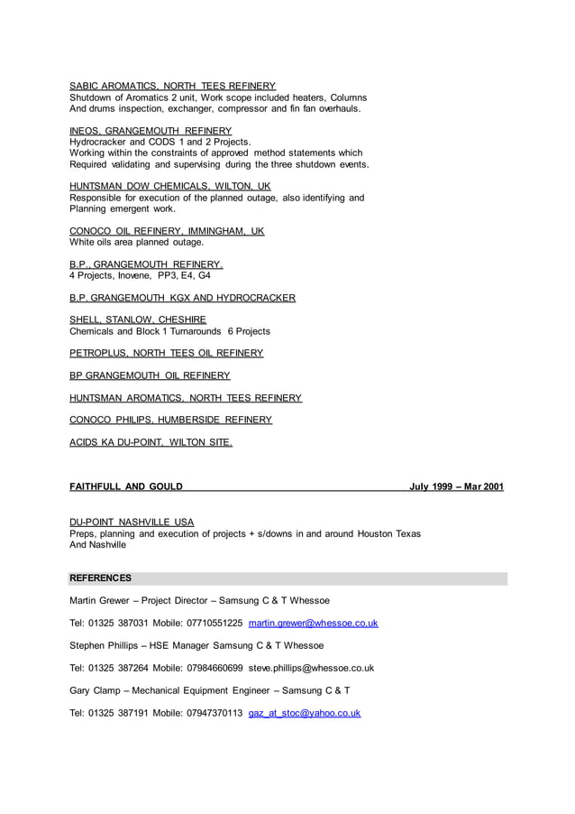 Dave Harrison CV December 2016 | DOCX | Chemistry | Science