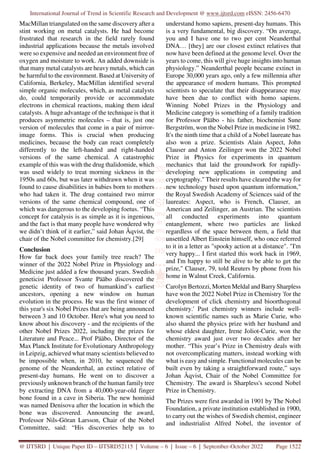 Nobel Prize Winning Works in Chemistry and their Impact on Society | PDF