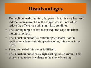 Three Phase Induction Motor & Its Application | PPTX