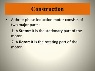 Three Phase Induction Motor & Its Application | PPTX