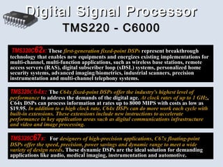 DIGITAL SIGNAL PROCESSOR OVERVIEW | PPT