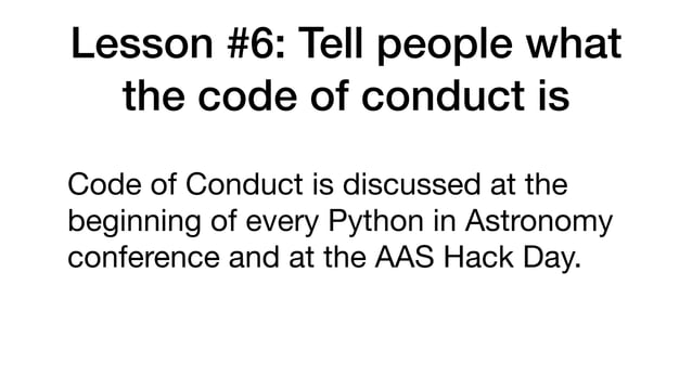 Lessons from the Astropy Code of Conduct | PPT