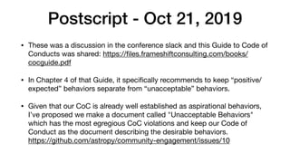 Lessons from the Astropy Code of Conduct | PPT