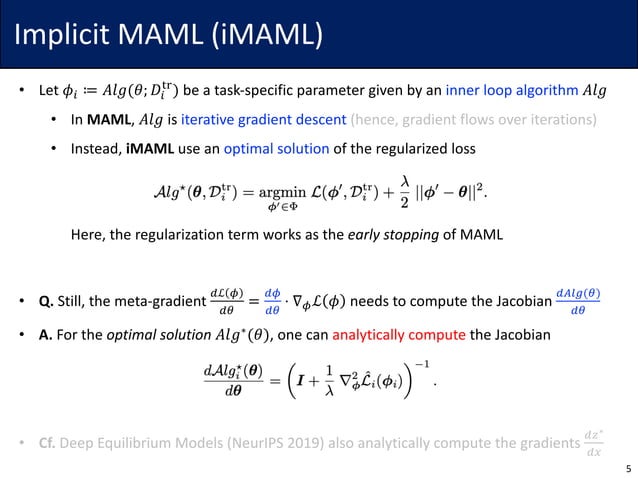 Meta-Learning with Implicit Gradients | PPT
