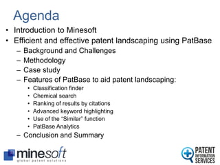 Efficient and Effective Patent Landscaping Using PatBase: a Case Study ...