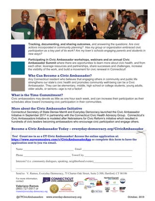 Civic Ambassador Handout | PDF | Civic affairs | Politics