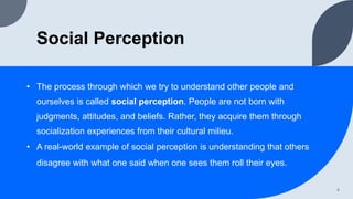 Social Perception and Social Cognition across Cultures | PPTX