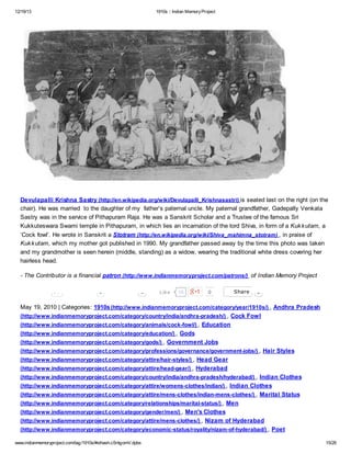 1910s indian memory project | PDF