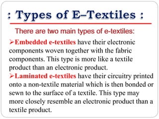 Applications of e-textile | PPT