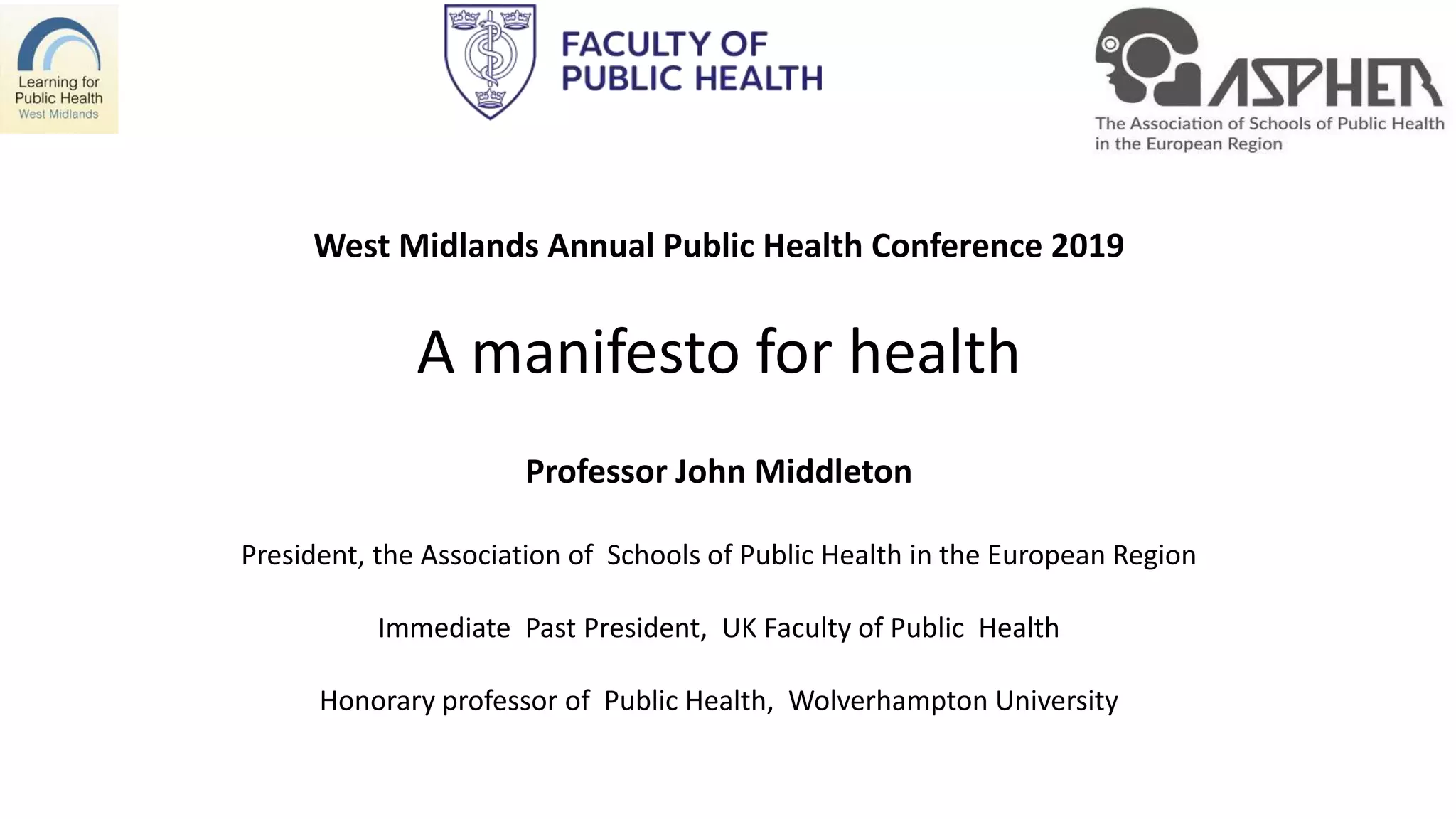 A manifesto for health | PPT