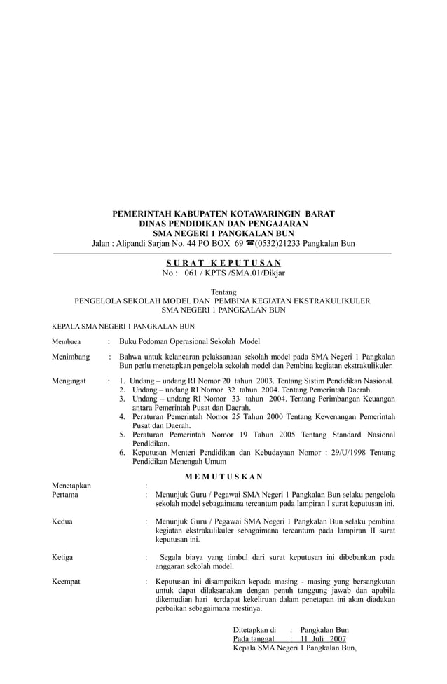 19119991 contoh-contoh-sk | PDF