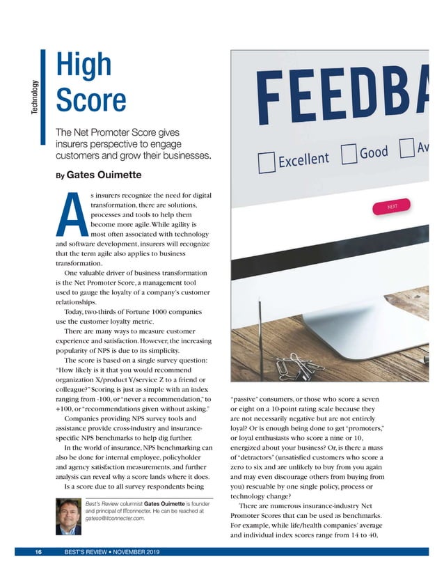 High Score (Net Promoter Score or NPS), Best' Review, November 2019 ...