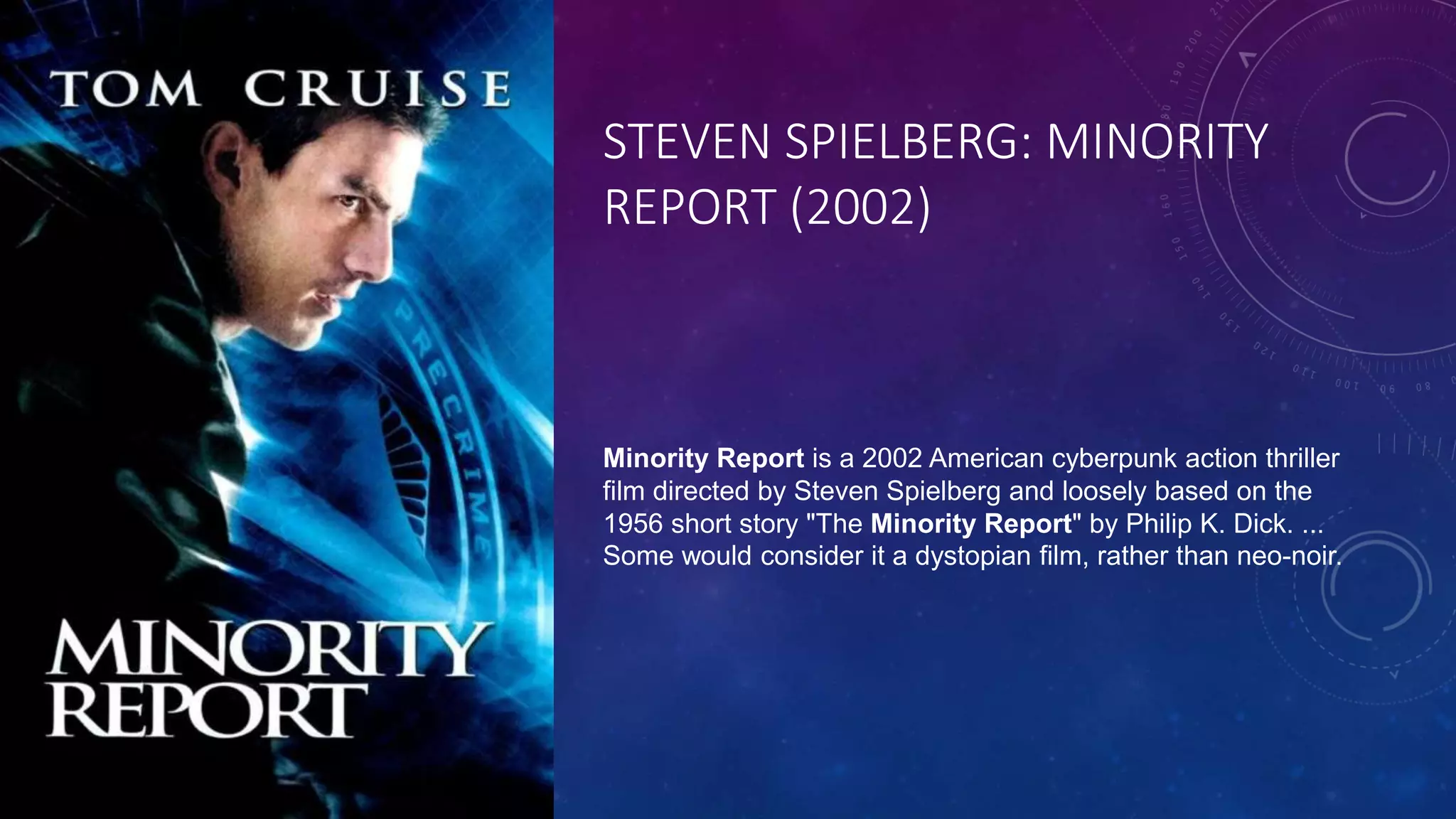 Digital Culture: Minority Report and the Precrime Theme | PPTX