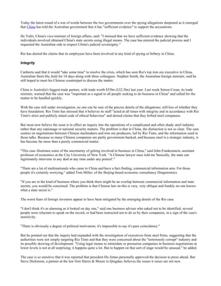 当力拓公司（Rio Tinto）包括一位澳大利亚籍公民在内的4名员工因涉嫌... | PDF