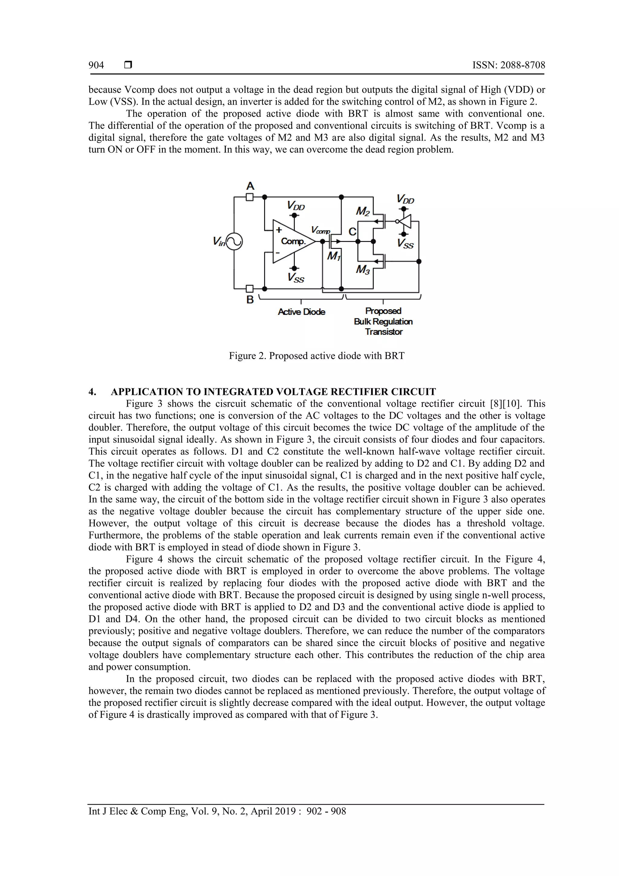 New active diode with bulk regulation transistors and its application to integrated voltage ...