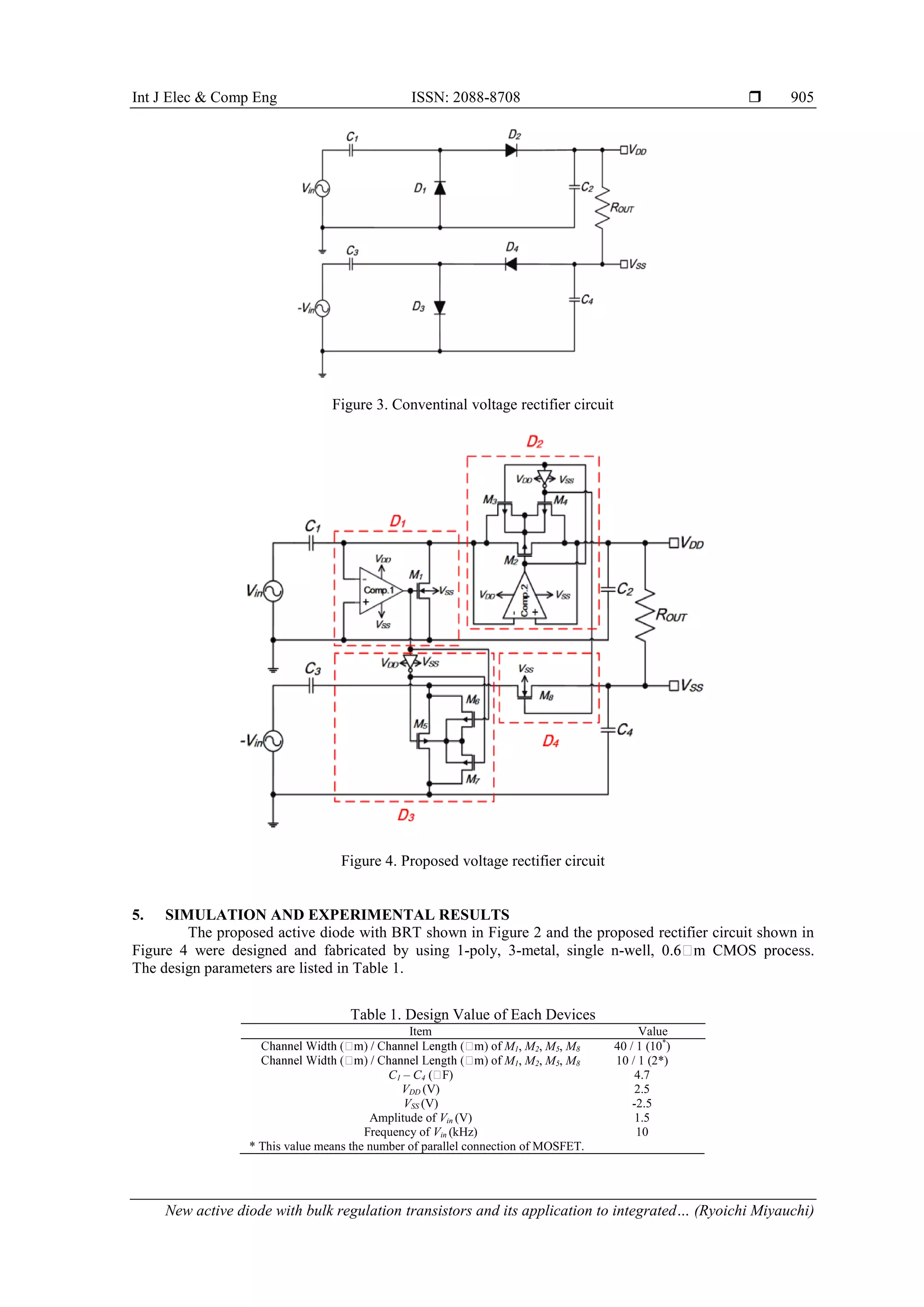 New active diode with bulk regulation transistors and its application ...
