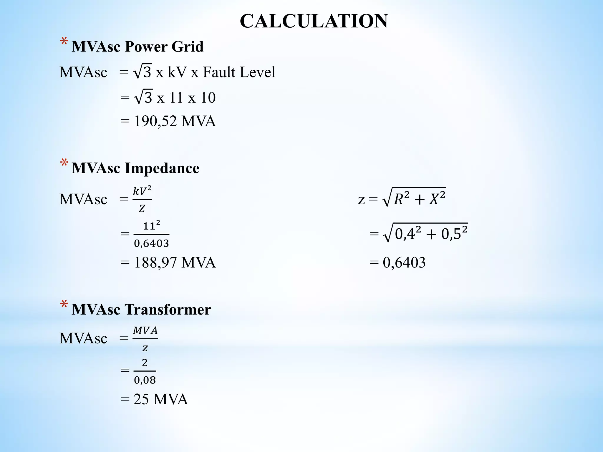 SC Calculation (MVA Method) ETAP | PPTX