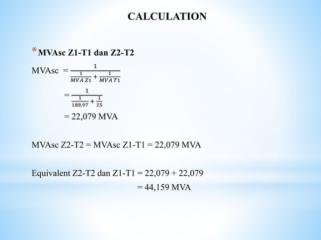 SC Calculation (MVA Method) ETAP | PPTX