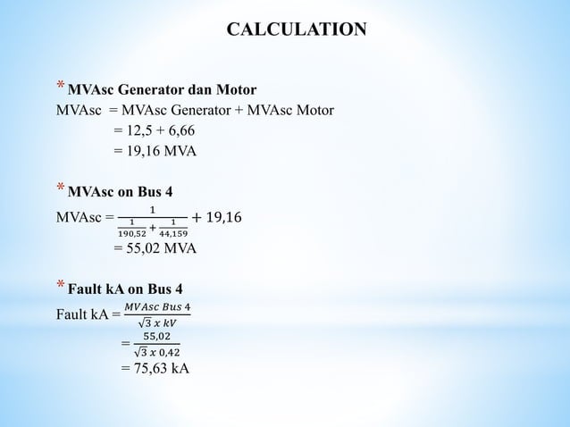 SC Calculation (MVA Method) ETAP | PPTX