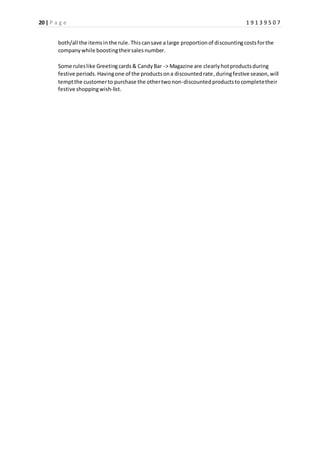 Predictive Modelling & Market-Basket Analysis. | DOCX