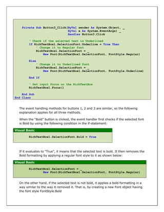 Apply Bold, Italic and Underline to Selected Text in a RichtextBox ...