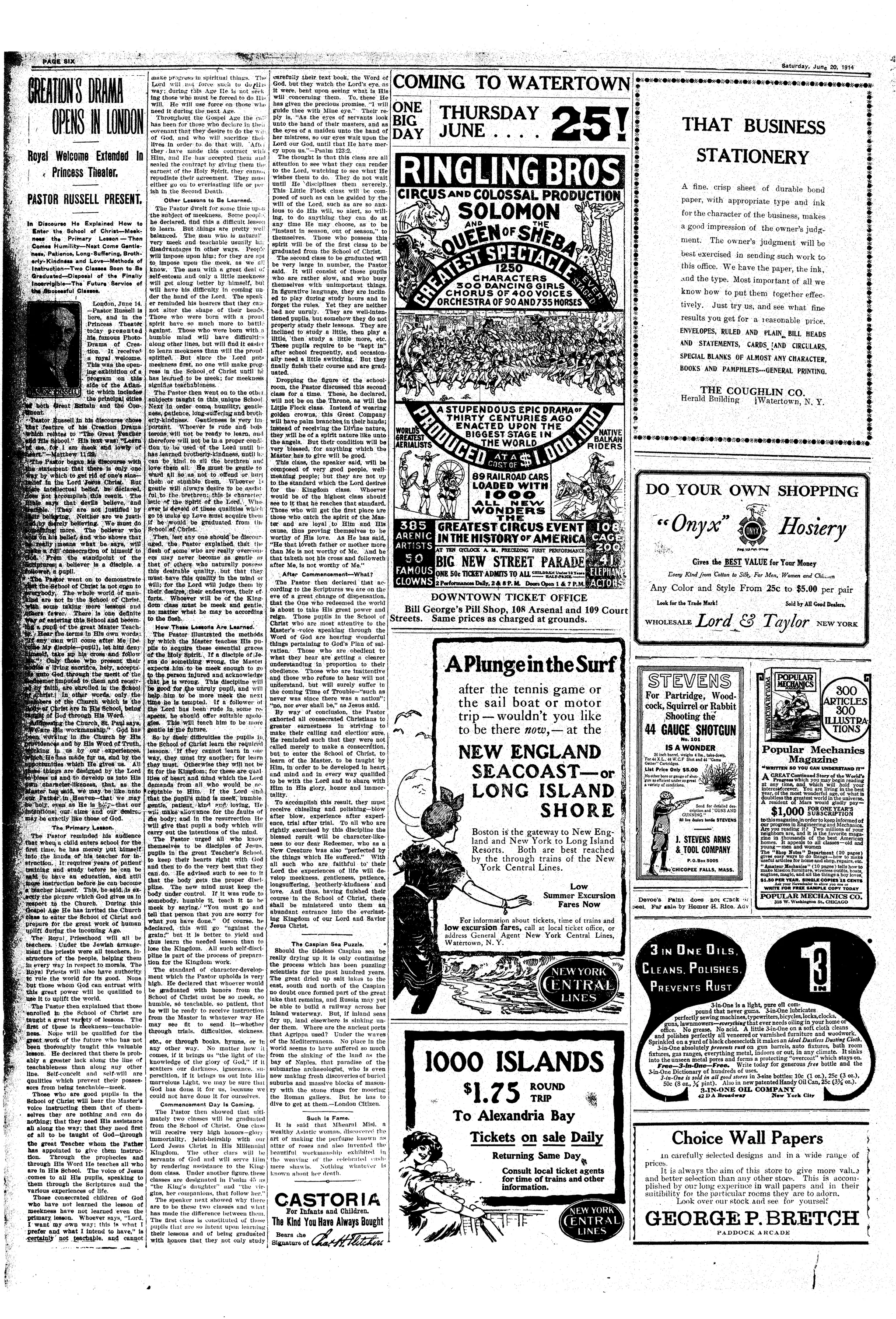 1914 photo drama newspaper watchtower documents | PDF