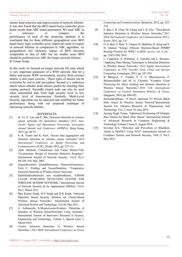 Energy Consumption Minimization in WSN using BFO | PDF