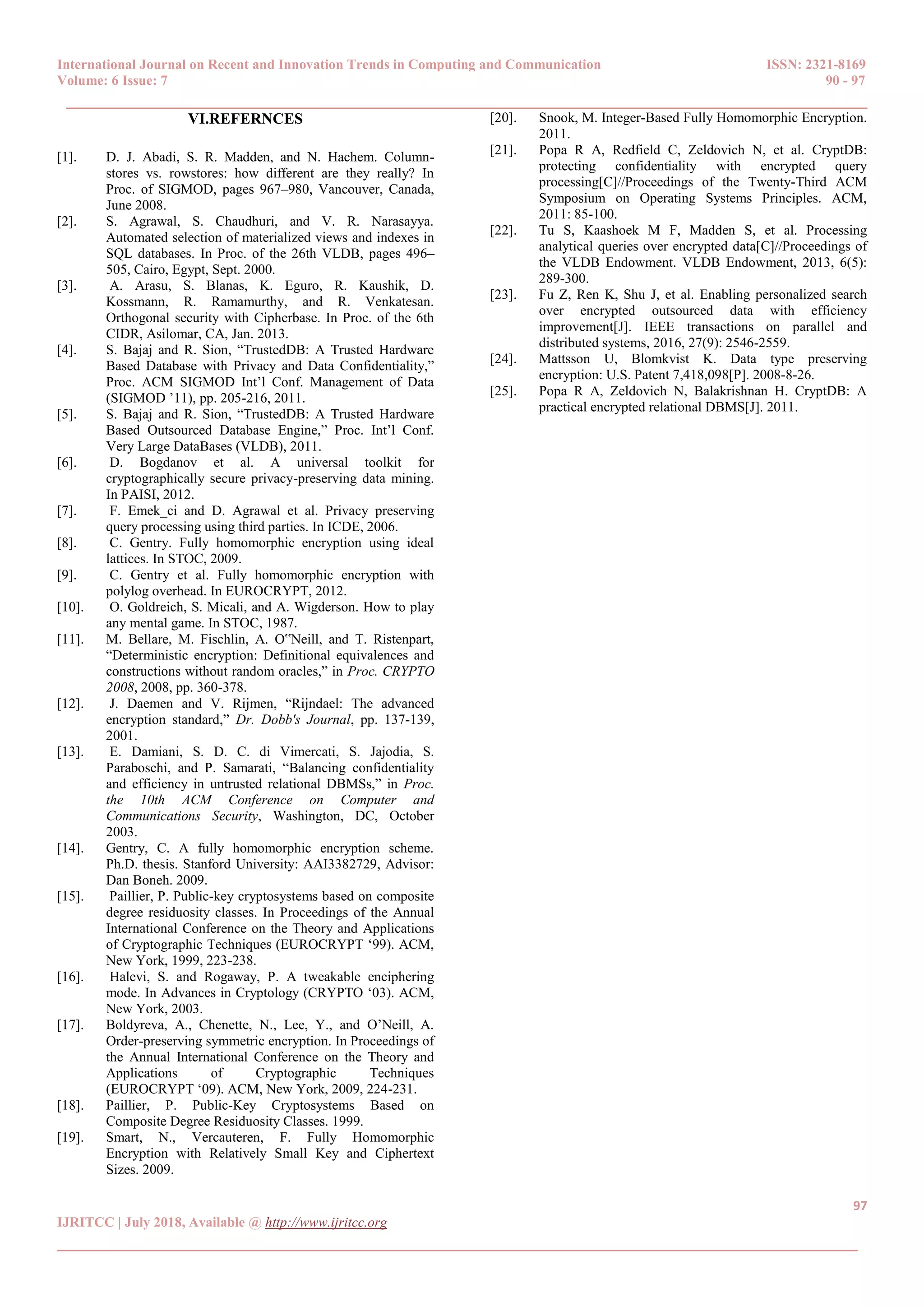 Processing Over Encrypted Query Data In Internet Of Things Iots Cryptdbs Monomi And Sdb Pdf 
