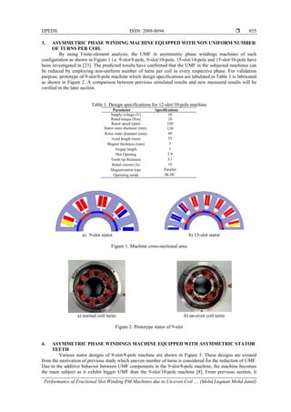 Performance of Fractional-Slot Winding PM Machines due to Un-even Coil Turns and Asymmetric ...