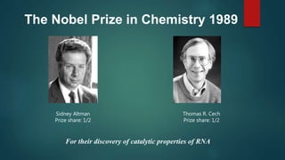 The Nobel Prize in Chemistry 1989-1980 | PPT