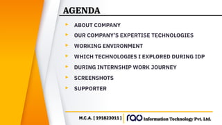 M.C.A. Internship Project Presentation - Devang Garach [191823011] | PDF