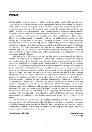 Cell Polarity Signaling Methods And Protocols Chenbei Chang | PDF