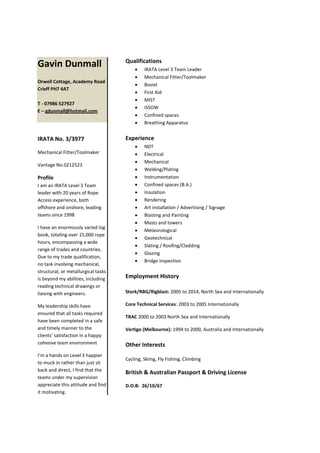 Gav's CV | PDF