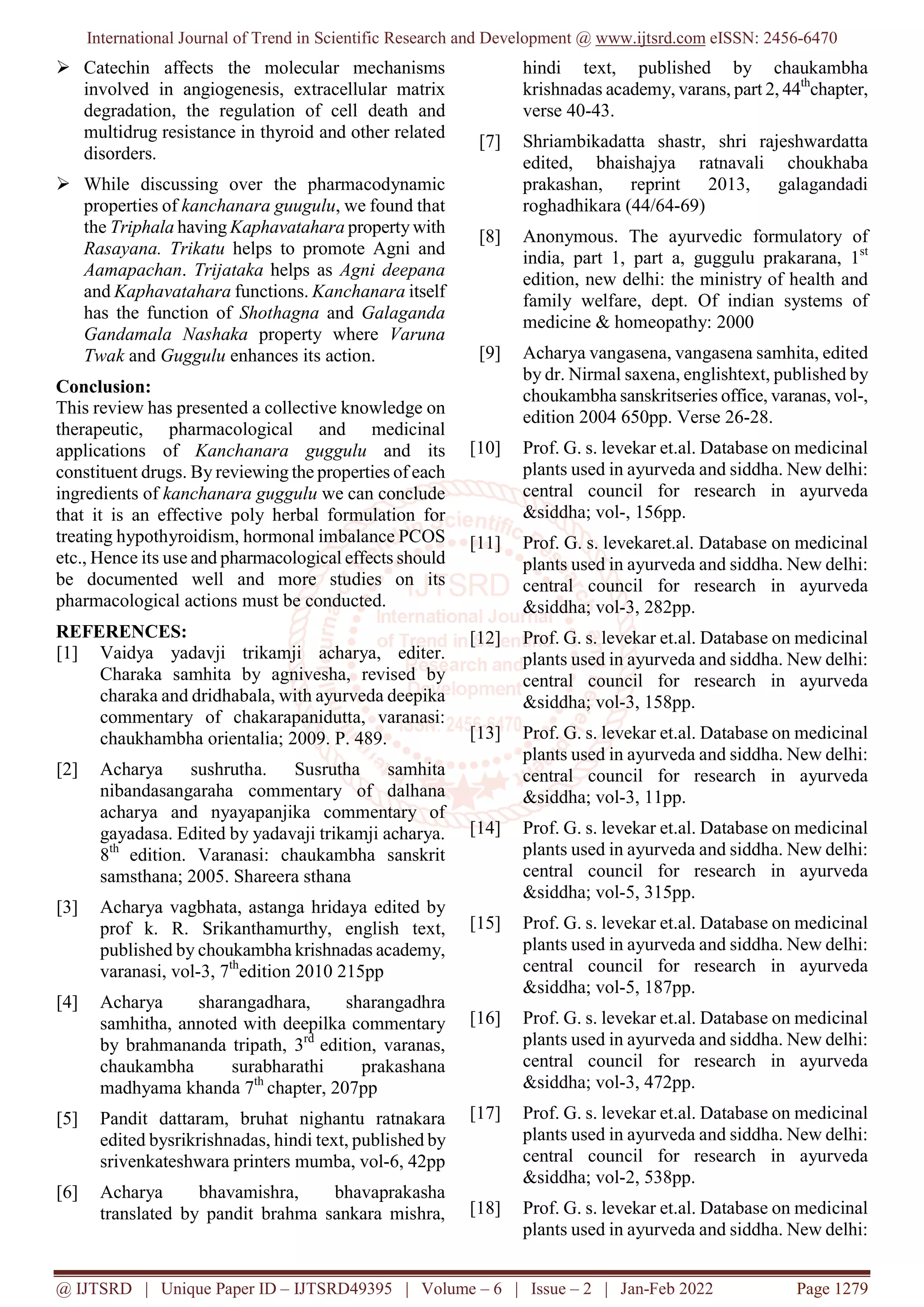 A Critical Review of Kanchanara Guggulu A Poly Herbal Formulation | PDF