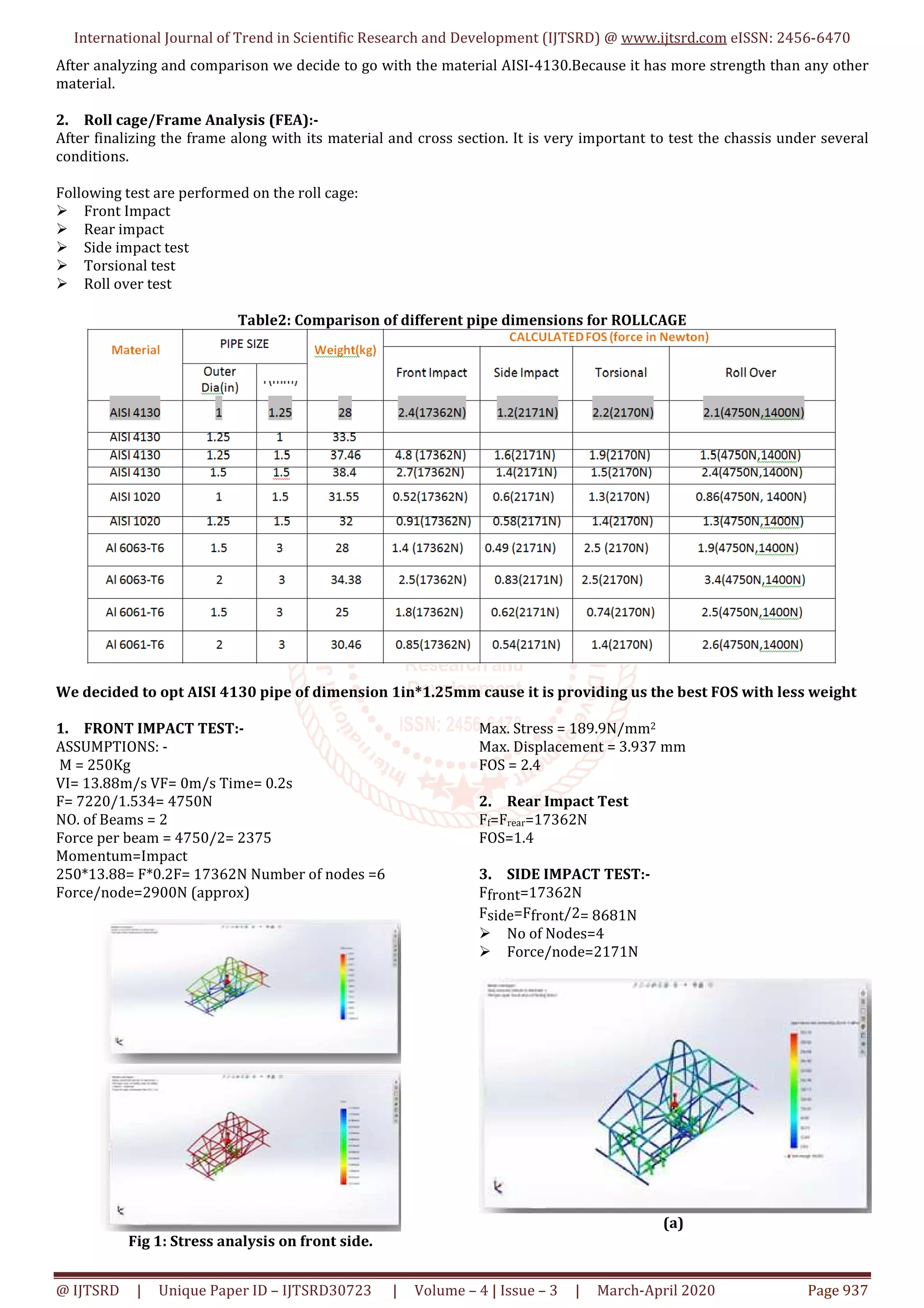 Design of Solar Car Chassis | PDF