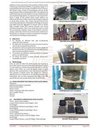 Utilization of Plastic waste for Making Plastic Bricks | PDF