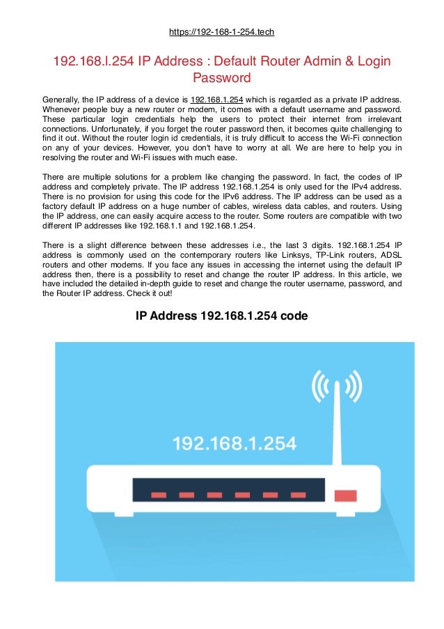 192.168.1.254 password