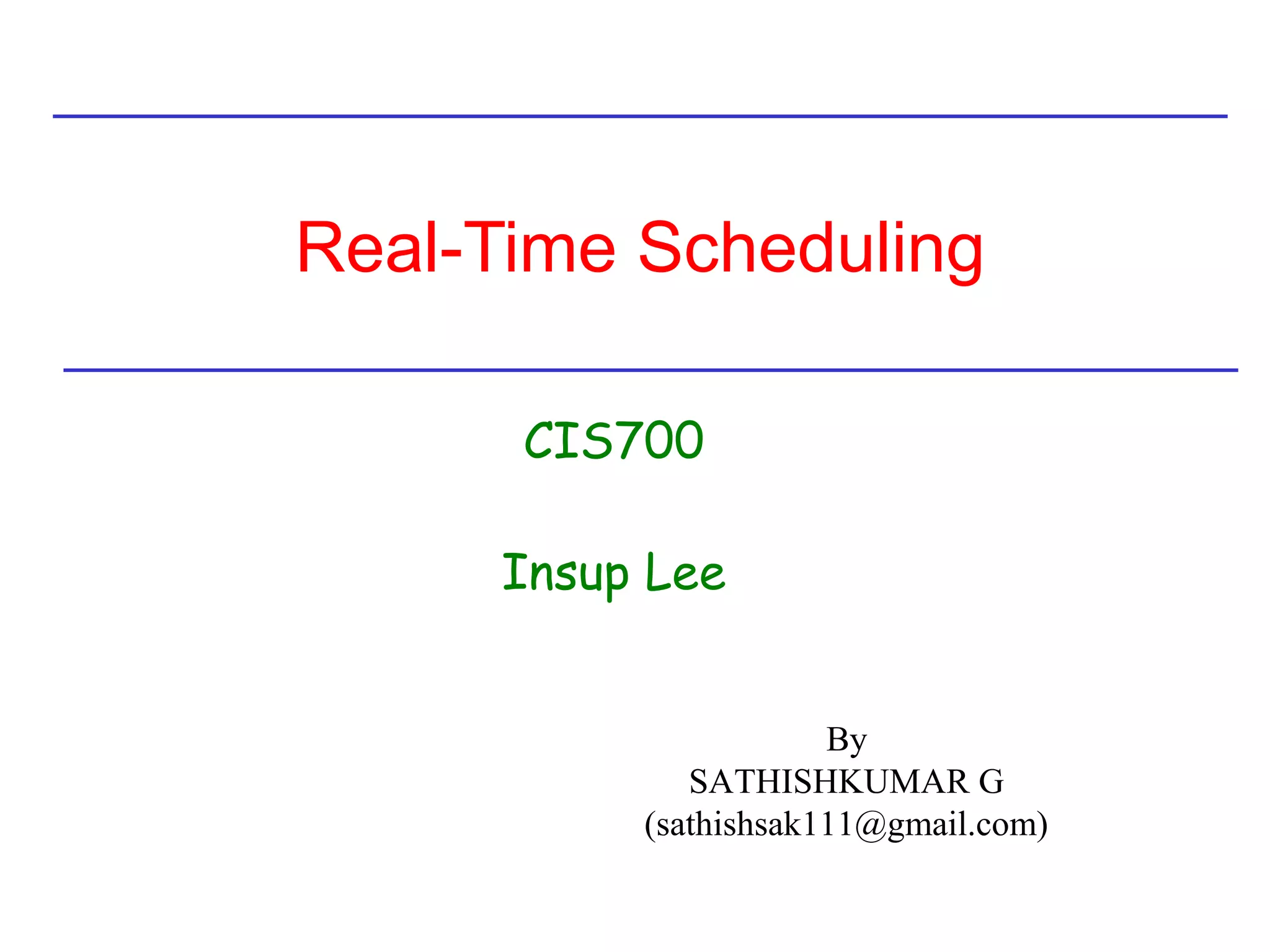 Real-Time Scheduling | PPT | Computing | Technology & Computing