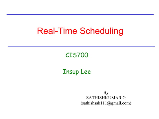 Real-Time Scheduling | PPT | Computing | Technology & Computing
