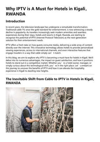 Why IPTV is A Must for Hotels in Kigali，RWANDA | PDF